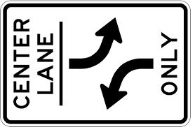 Two Way Left Turn Lane Sign- 24 " x 36 ", Diamond Grade Prismatic (DG3 ...