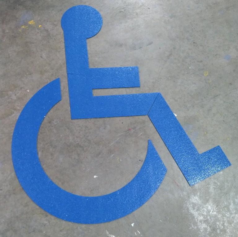 Handicap Symbol (Blue) Pavement Stencil | 39in x 34in — Traffic Depot