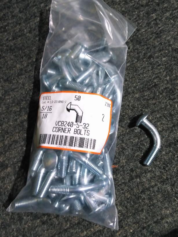 5/16-18 x 2 Corner Bolts Zinc — Traffic Depot
