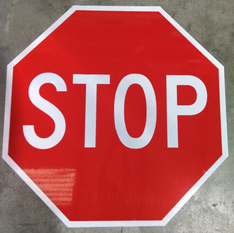 R1-1 STOP Sign, Diamond Grade (DG3) Reflective (.125), Red/White | 48in ...