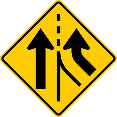 Added Lane Sign 36" x 36", Merging from Right, High Intensity Prismati ...