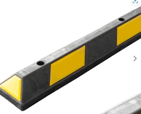 Rubber Parking Stop, RF-MLSB.2 with Yellow Reflectors | 2.5in x 18in x ...